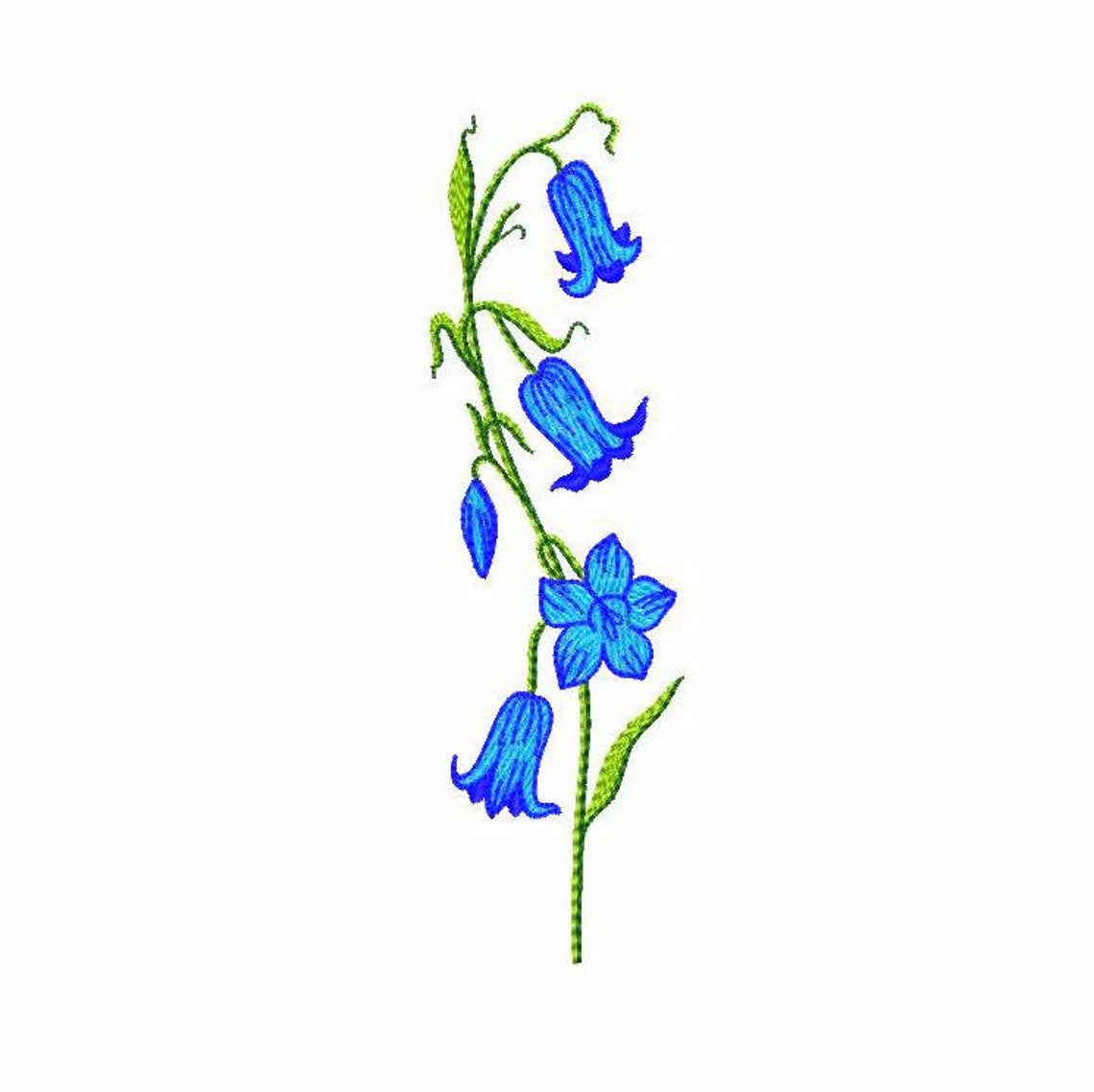 Bellflower Machine Embroidery Design 3 SIZES, Field Bluebell Digital ...