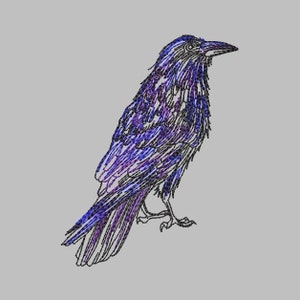 Raven Machine Embroidery Design 6 SIZES, Dark Raven Digital Embroidery ...