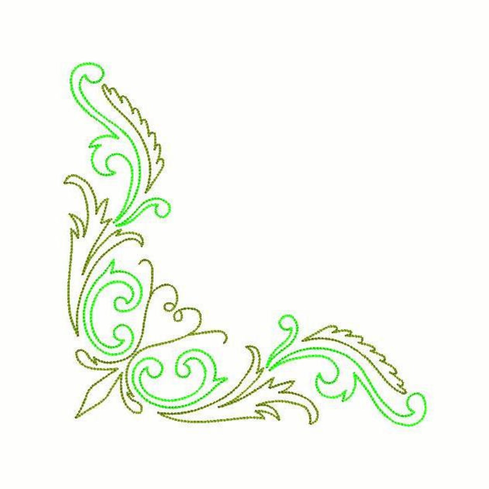 Scroll Corner Border SET Machine Embroidery Design 5 Sizes - Etsy