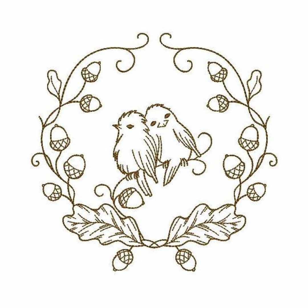 Love Birds Machine Embroidery Design 4 SIZES, Sweethearts Birds Digital ...
