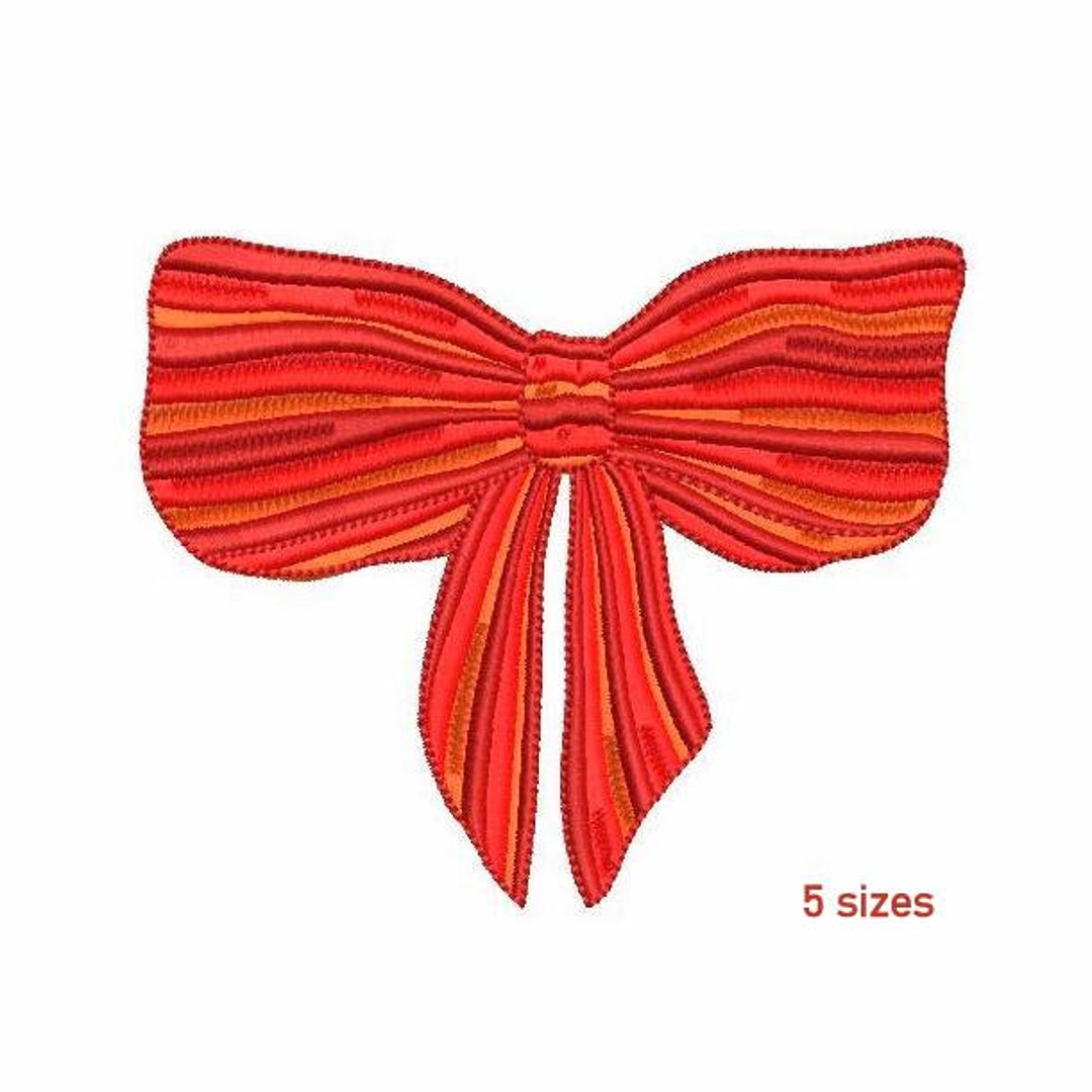 Bow Machine Embroidery Design 5 SIZES, Ribbon Bow Digital Embroidery ...