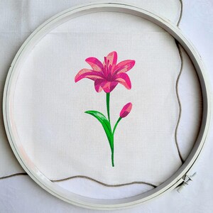 Lily Machine Embroidery Design - 3 SIZES, Sketch Machine Embroidery ...