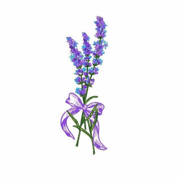 Lavender Machine Embroidery Design 3 Sizes Beautiful Flowers - Etsy