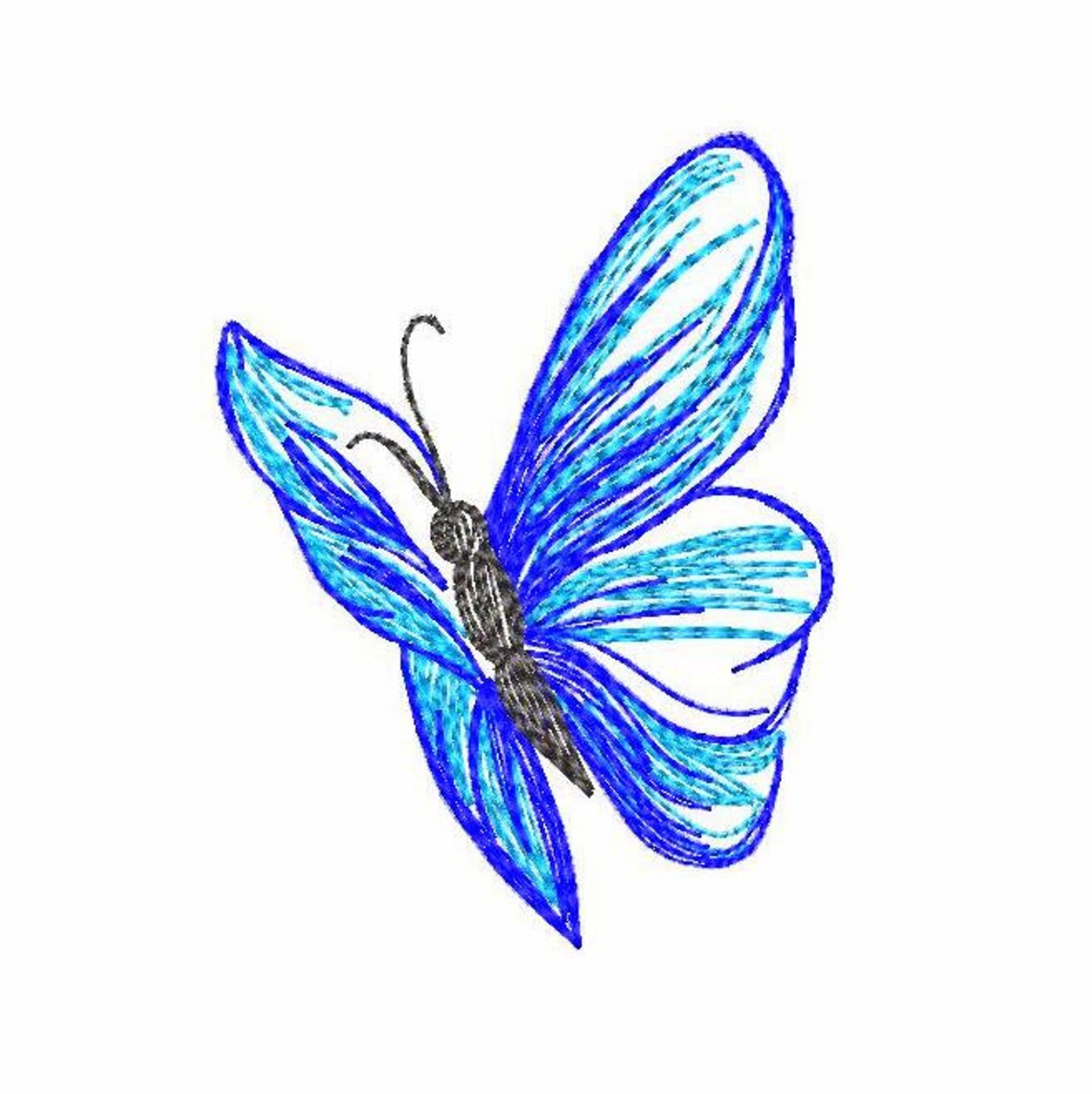 Butterfly Machine Embroidery Design Sketch Machine Embroidery - Etsy