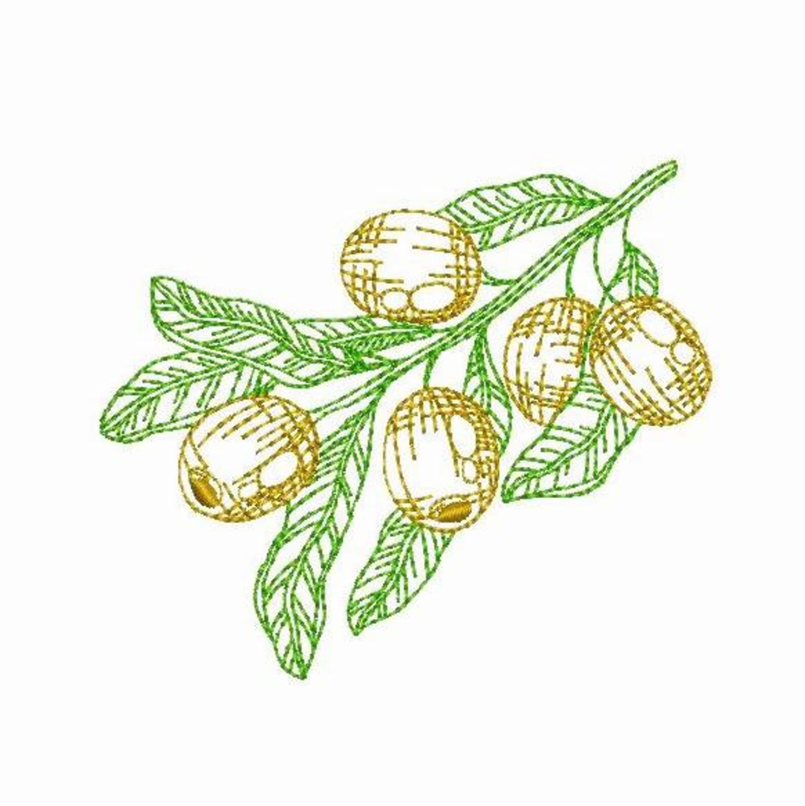 Olive Branch Machine Embroidery Design 4 SIZES Sketch Machine - Etsy
