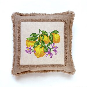 Lemon Branch Machine Embroidery Design - 4 SIZES, Citrus Fruit Digital ...