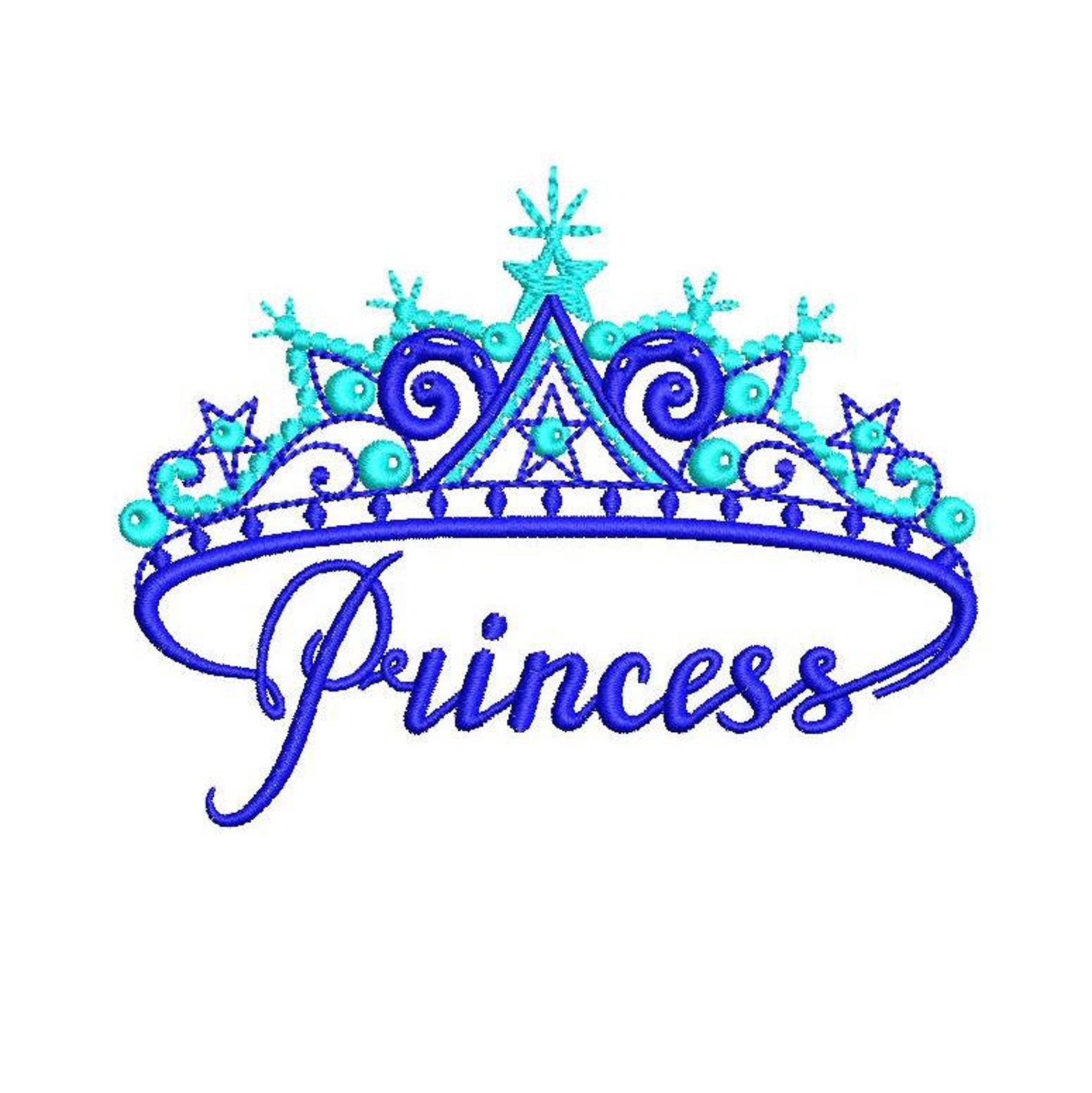 Princess Tiara Machine Embroidery Design 4 SIZES Sketch | Etsy
