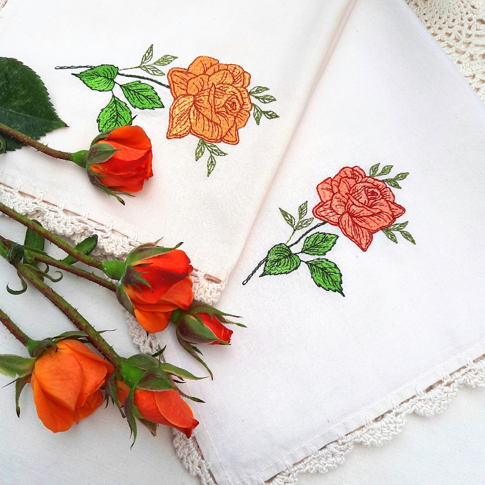 Rose Machine Embroidery Design 2 SIZES Sketch Machine | Etsy