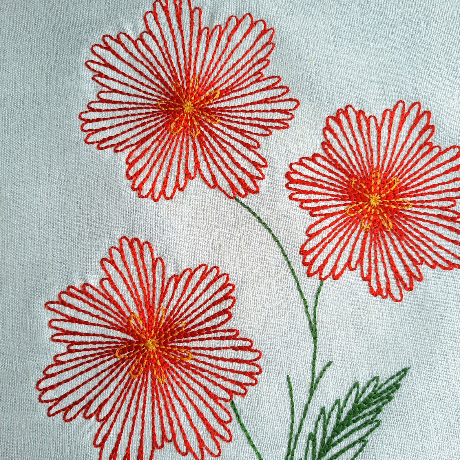 Gerbera Daisy Machine Embroidery Design Sketch Machine | Etsy