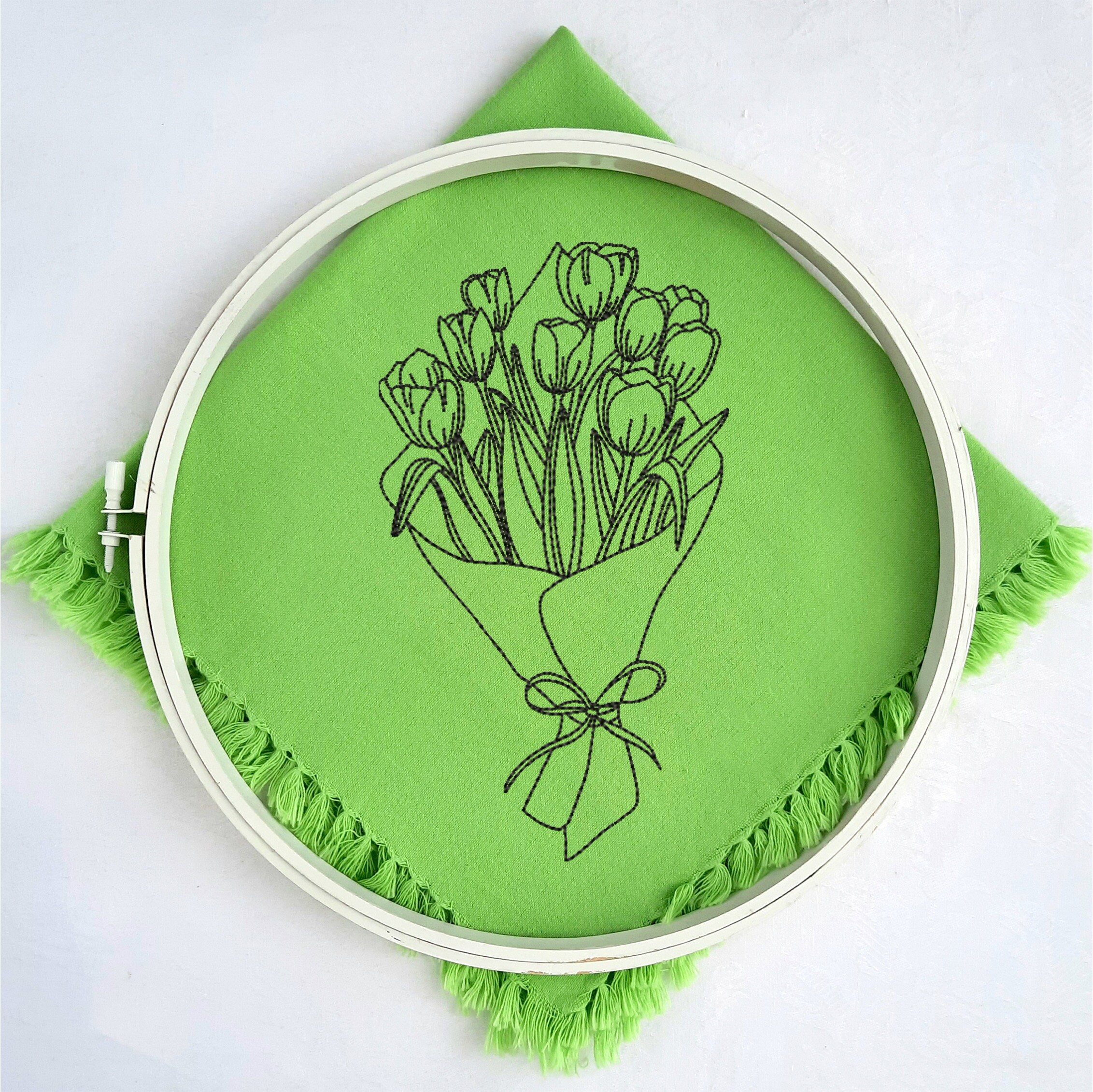 Tulip Bouquet Machine Embroidery Design 6 SIZES, Tulip Flowers Bouquet ...