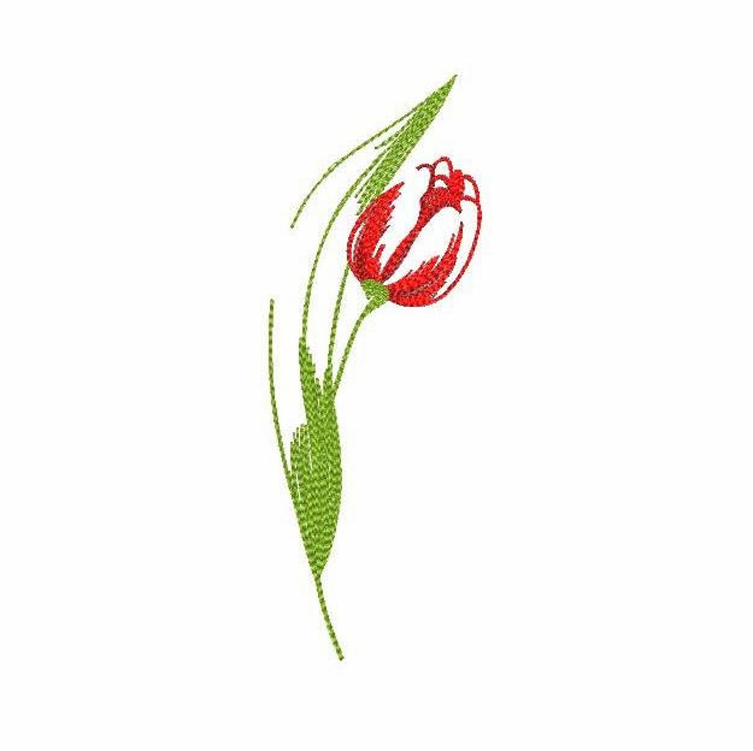 Tulip Machine Embroidery Design 5 SIZES, Tulip Flower Digital Embroidery, Spring Tulip Digital ...