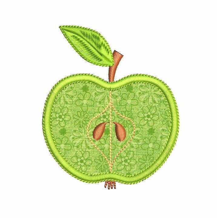 Apple Applique Machine Embroidery Design Sketch Machine - Etsy