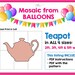 Teapot From Balloons, Bridal Tea, Mosaic From Balloons, Tea Party ...