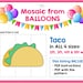 Taco Mosaic From Balloons, Taco Mosaic Template, Fiesta Decor Mosaic ...