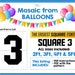 SQUARE Number 3, Balloon Mosaic Template, Three Mosaic Number Template ...