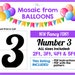 FANCY Number 3, Balloon Mosaic Template, Number Three, Mosaic Number ...