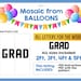 GRAD - Square Mosaic Letters for GRAD, Mosaic From Balloons, Prom ...