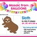 Sloth From Balloons, Mosaic From Balloons, Safari Mosaic Template Decor ...