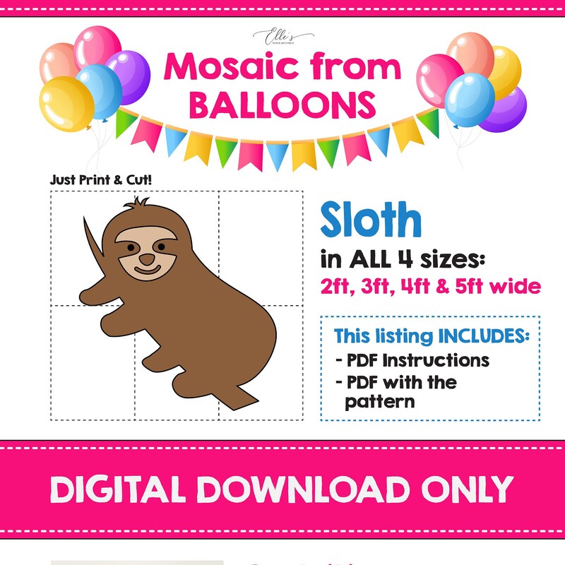 Sloth Balloon - Etsy