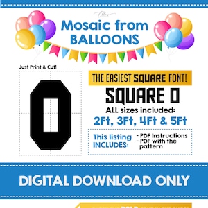 Mosaic Letter O - Square Font, Mosaic From Balloons, Mosaic Template ...