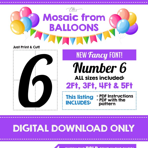 Fancy Number 6 - Etsy