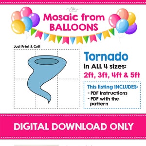 Tornado Mosaic Template, Tornado From Balloons, Mosaic From Balloons ...