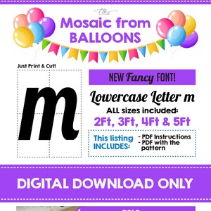 FANCY Lowercase Letter M, M Mosaic From Balloons, Lowercase Mosaic ...