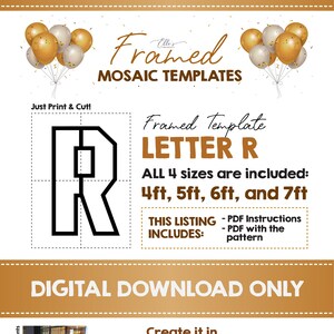 Framed Mosaic Template, Frame Letter R, Mosaic Letter R, Framed Letters ...
