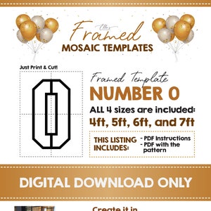 Framed Mosaic Template, Frame Number 0, Mosaic Number 0, Framed Numbers ...