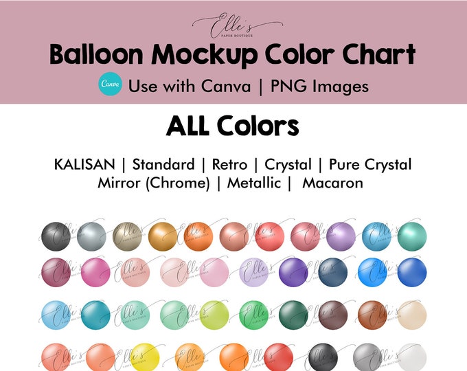 Kalisan Color Chart With Balloons - Etsy