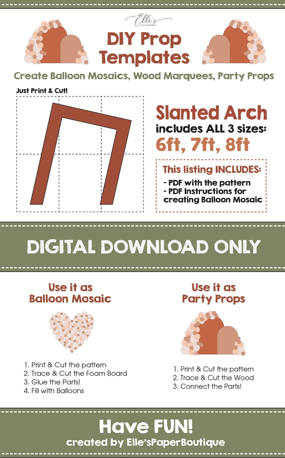 Slanted Arch Template Archway Backdrop Template Chiara Wall - Etsy