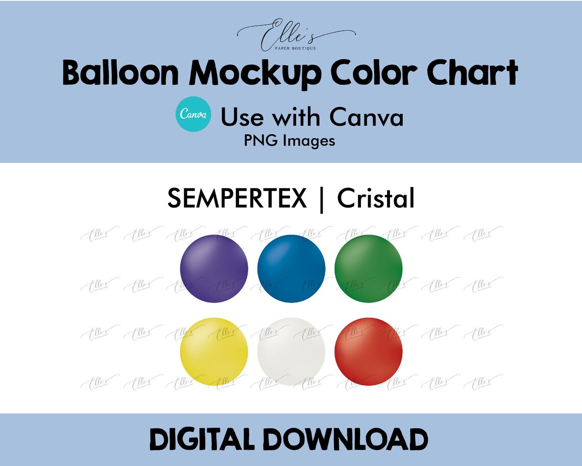Sempertex Cristal Colors Balloon Mockup Color Chart BUNDLE - Etsy
