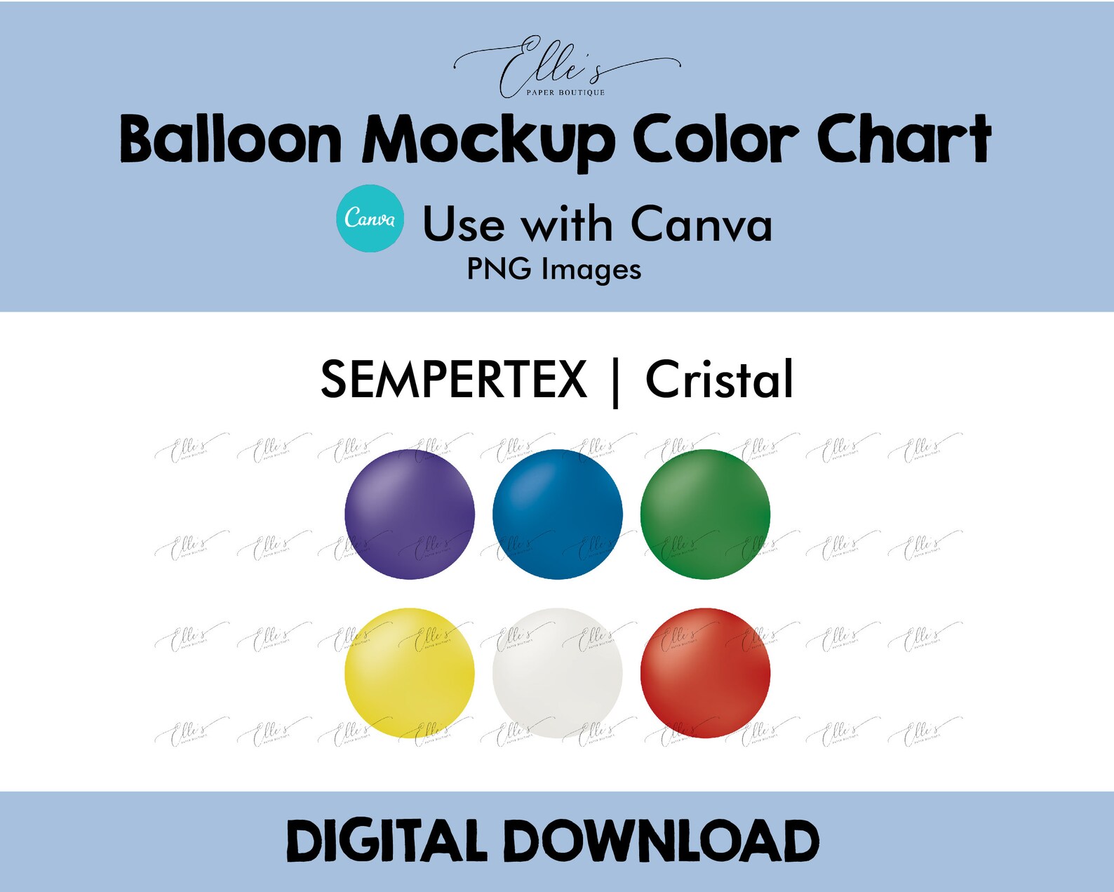 Sempertex Cristal Colors Balloon Mockup Color Chart BUNDLE - Etsy