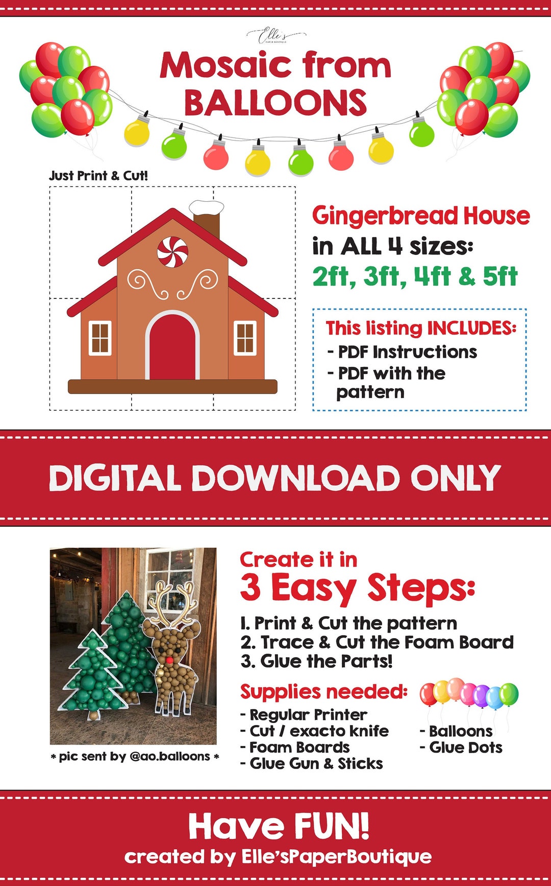Gingerbread House Prop Template, Gingerbread House Prop Mosaic Template ...