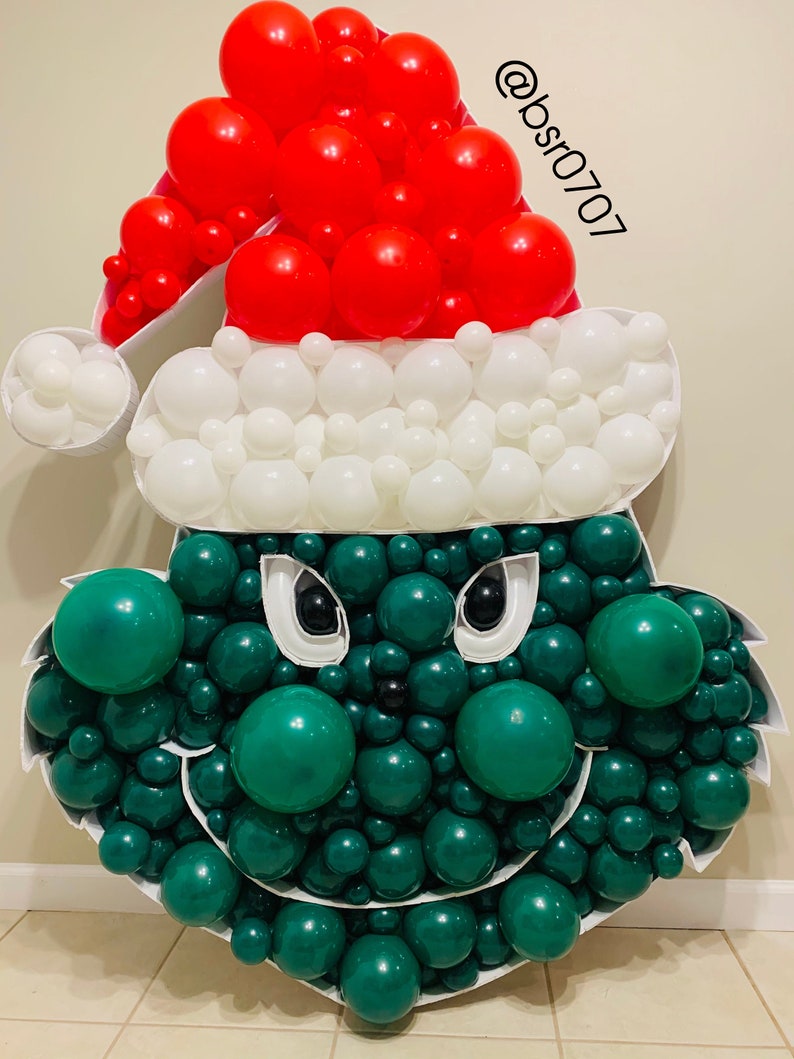 Santa From Balloons, Christmas Mosaic From Balloons, Santa Template ...