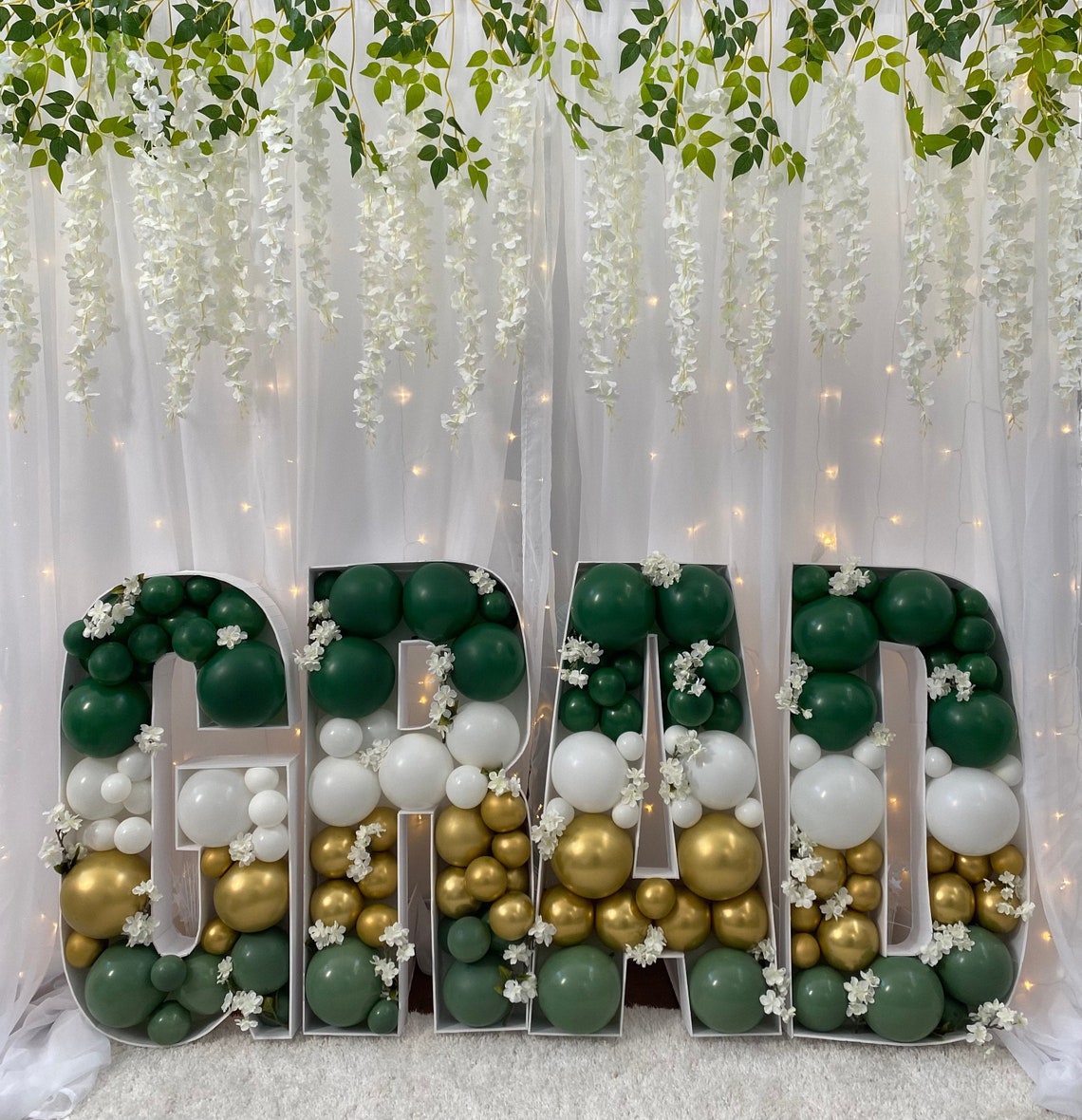 GRAD - Square Mosaic Letters for GRAD, Mosaic From Balloons, Prom ...