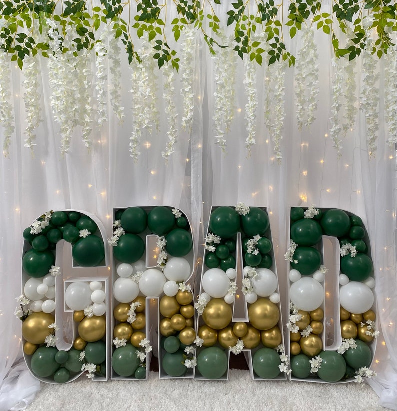 GRAD - Square Mosaic Letters for GRAD, Mosaic From Balloons, Prom ...