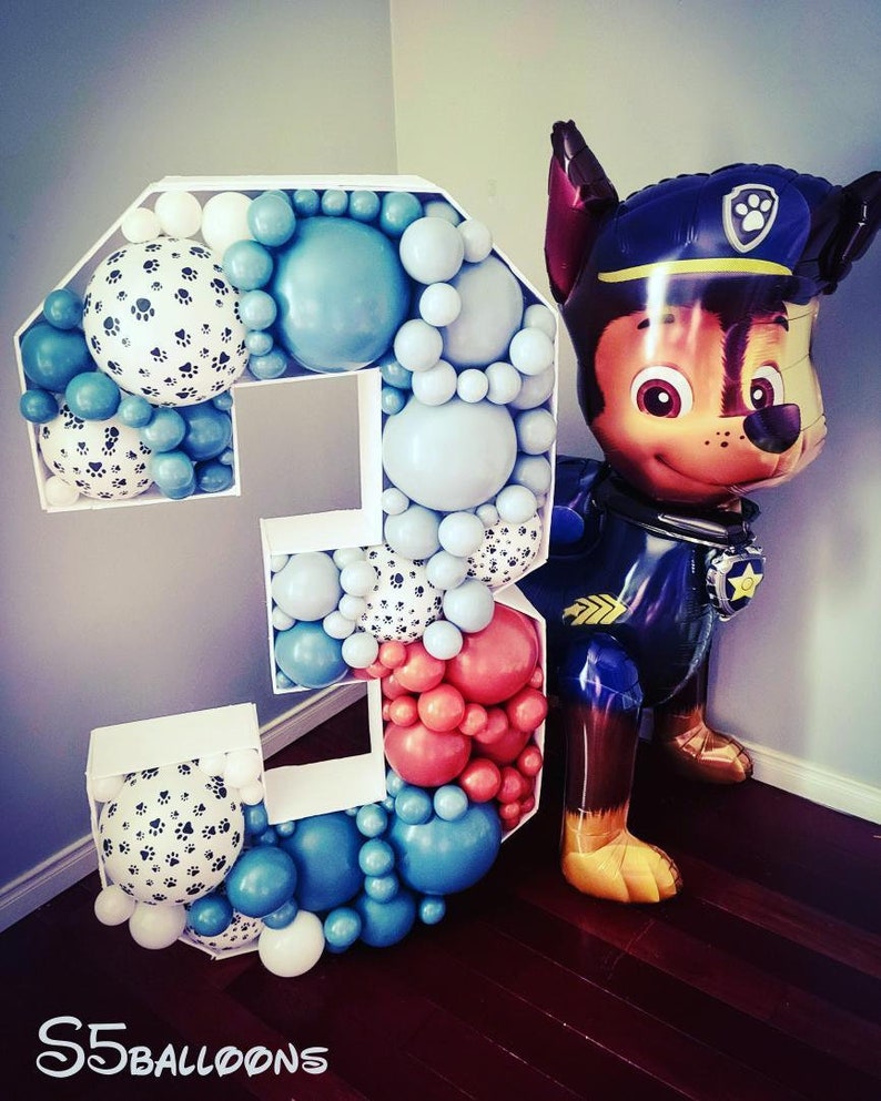 FANCY Number 5 Balloon Mosaic Template Five Mosaic Number | Etsy