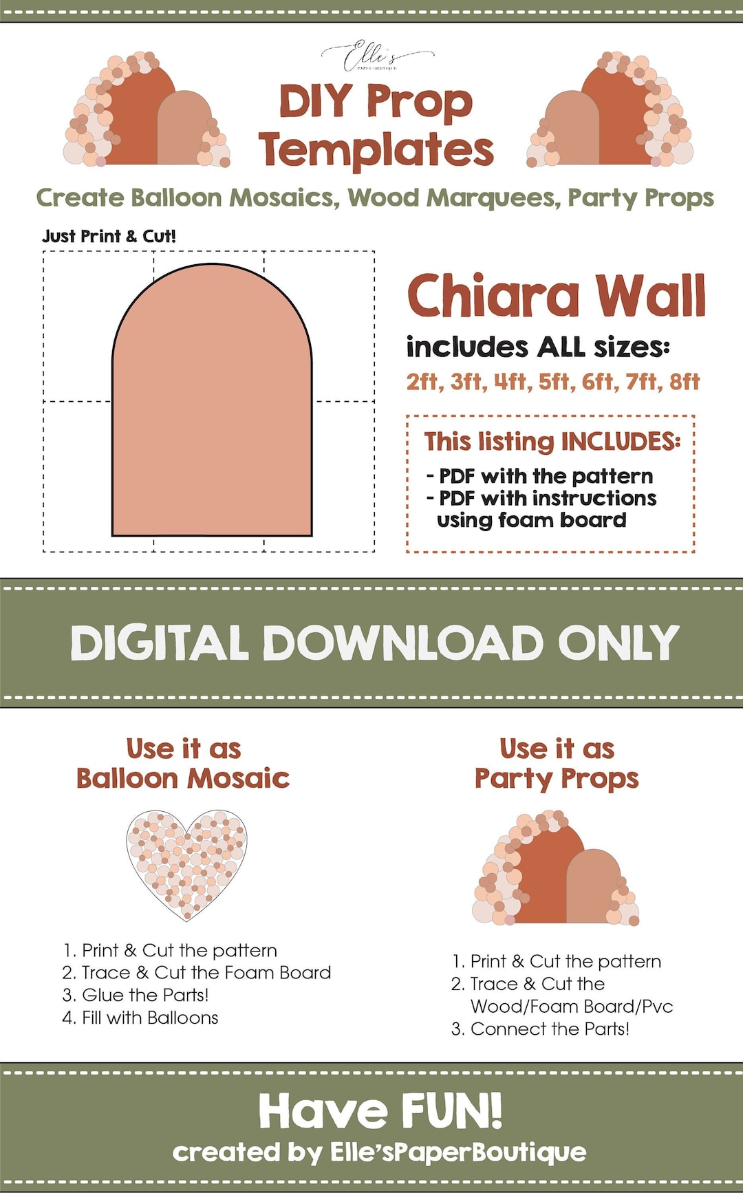 Chiara Wall Template, Chiara Backdrop Template, Chiara Wall Mosaic From ...