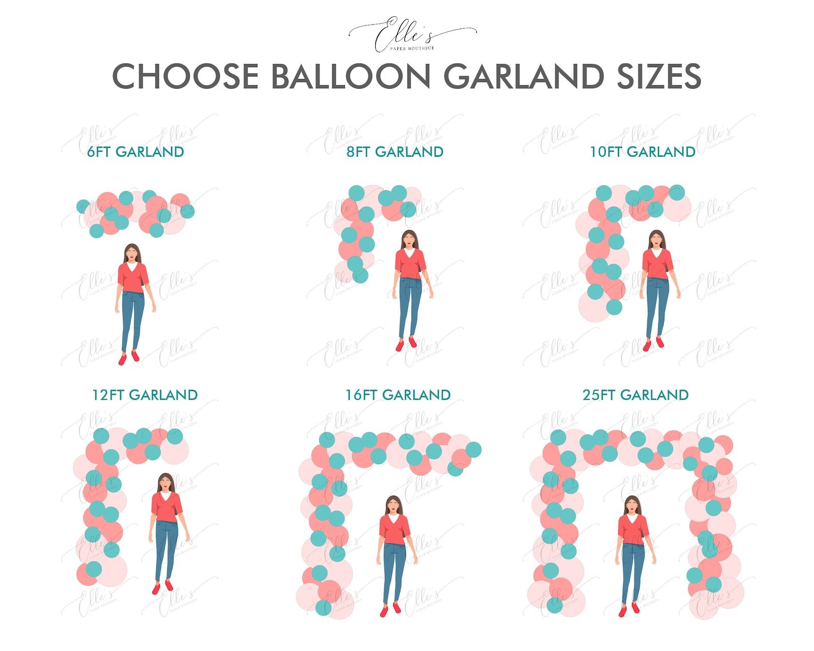 Balloon Garlands Size Guide, Custom Balloon Price List, Balloon Price ...