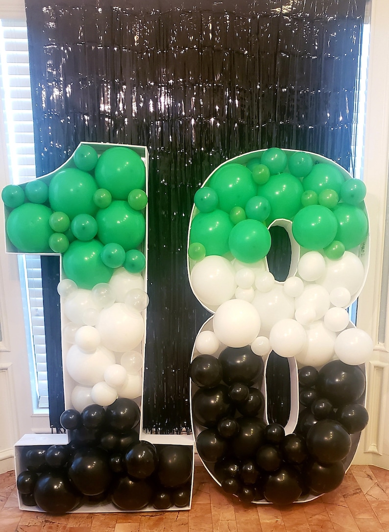 FANCY Number 7, Balloon Mosaic Template, Seven, Mosaic Number Template ...