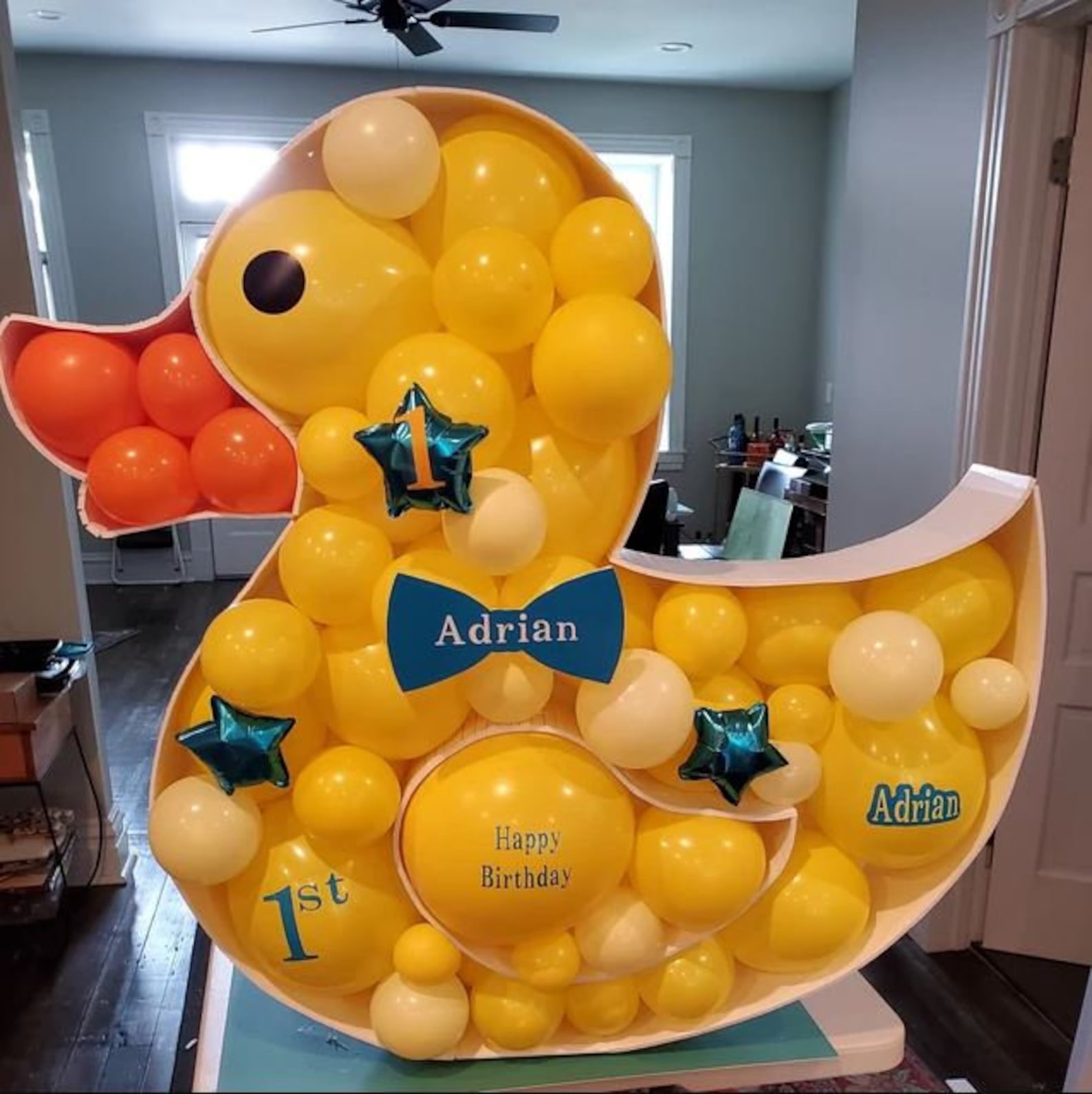 Rubber Duck From Balloons Duck Mosaic Template Baby Shower | Etsy