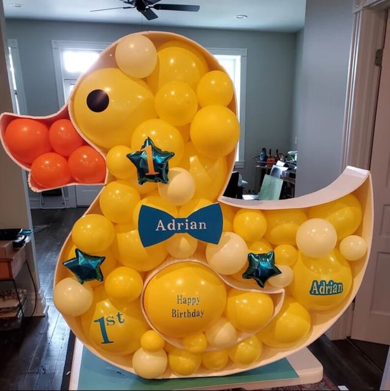 Rubber Duck From Balloons Duck Mosaic Template Baby Shower | Etsy