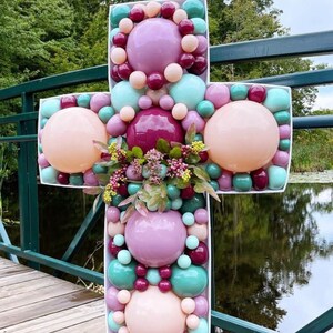 Cross From Balloons, Cross Mosaic From Balloons, Easter Mosaic Balloons ...