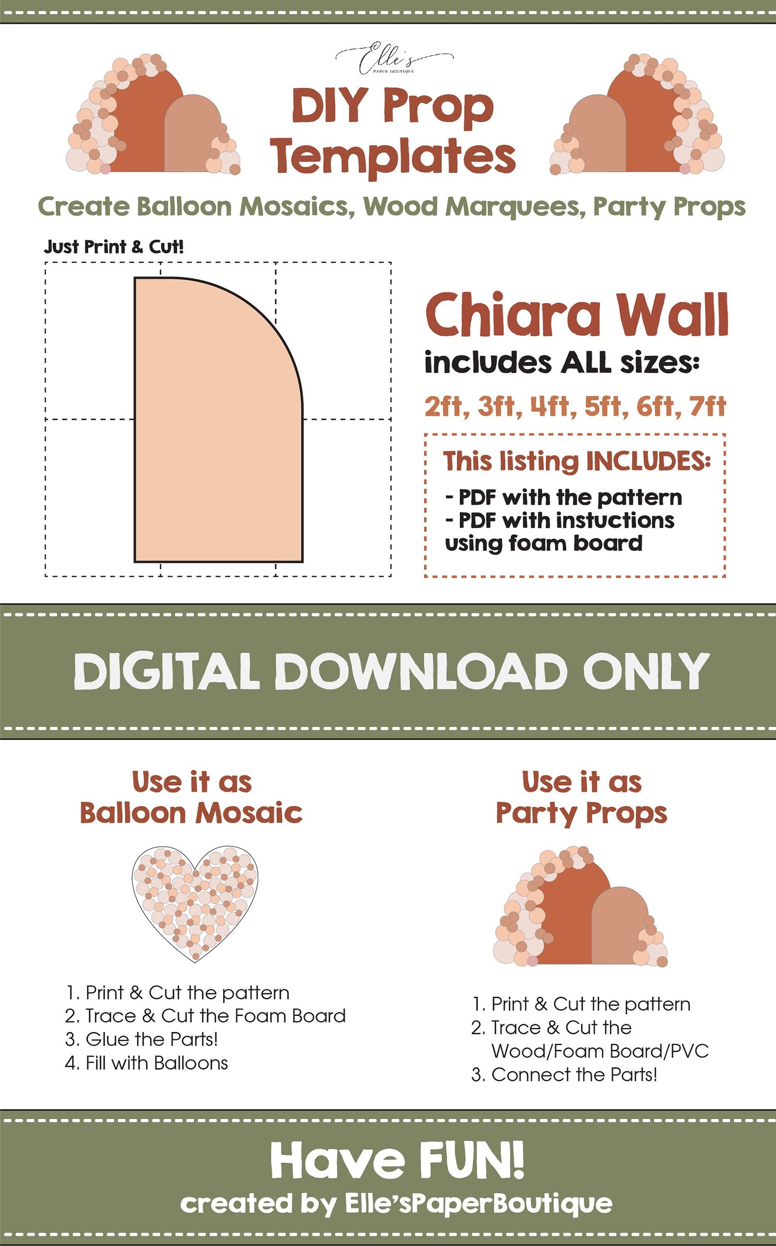 Chiara Wall Template Chiara Backdrop Template Chiara Wall - Etsy