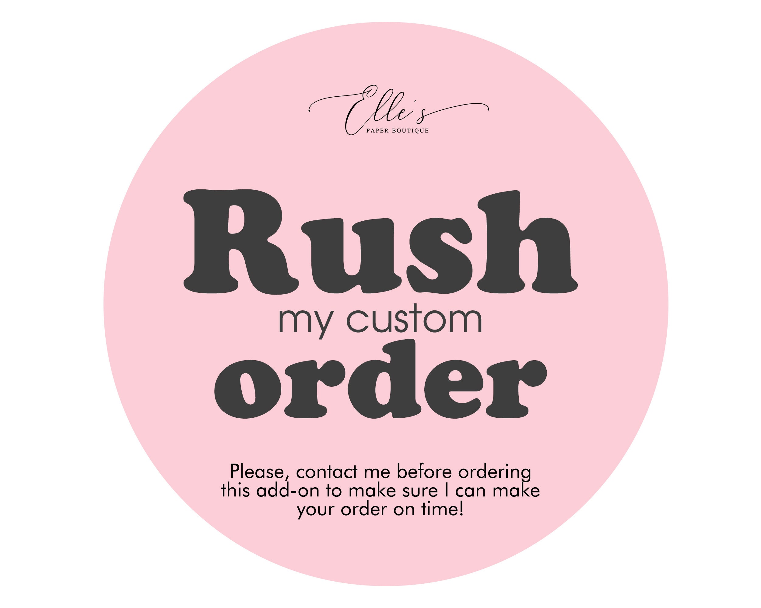 RUSH My Custom Order Add-on Rush Fee Custom Templates - Etsy