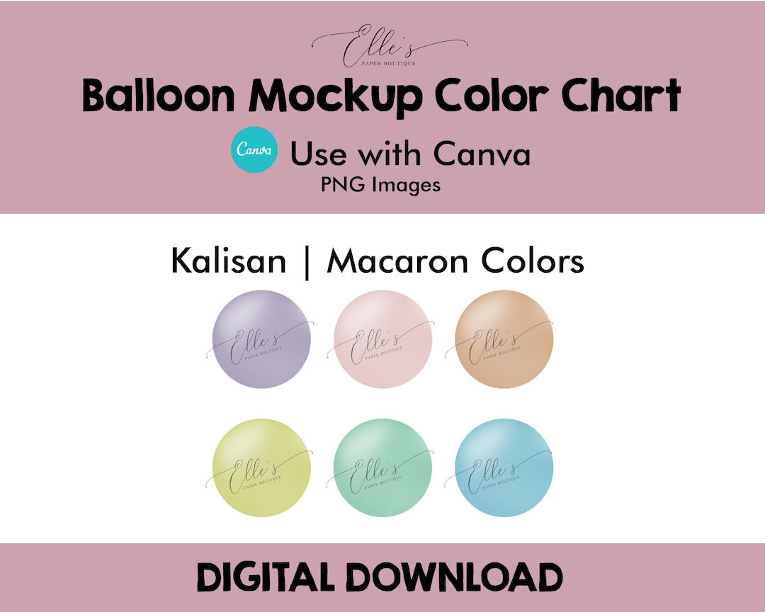 Kalisan Macaron Colors, Balloon Mockup Color Chart, Balloon Mockup ...