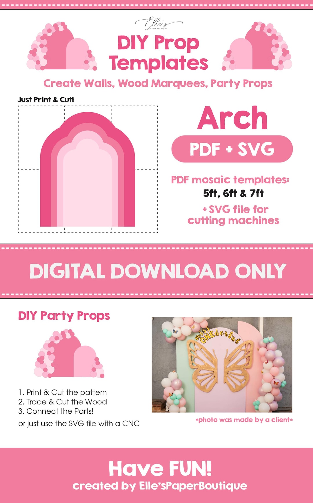 Arch SVG Cut File Arch Backdrop Template Triple Wavy Arch SVG and ...