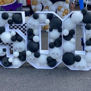 Number 9 BLOCK Font, Balloon Mosaic Template, Mosaic Number Template ...