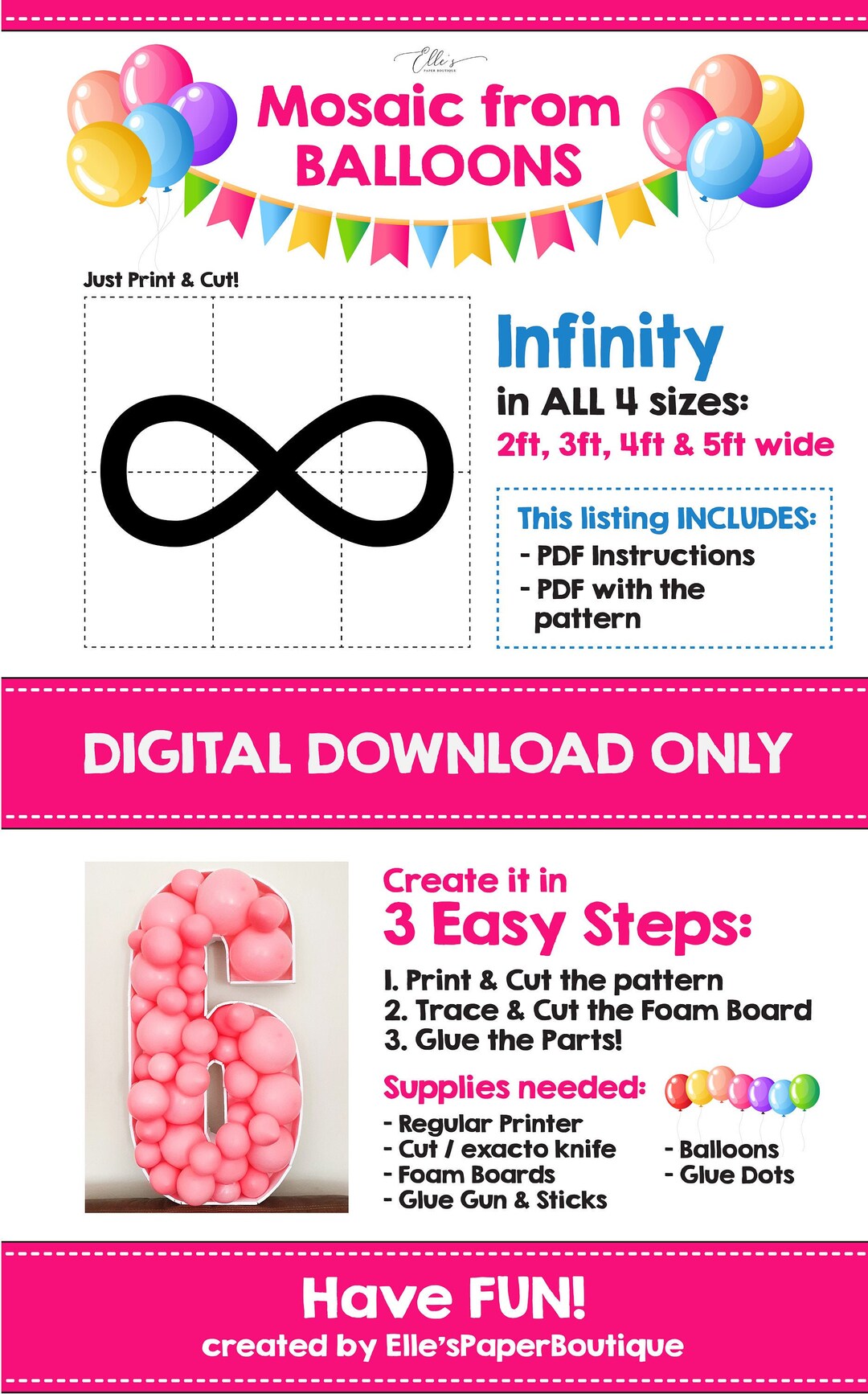 Infinity From Balloons, Infinity Mosaic From Balloons, Infinity Symbol ...